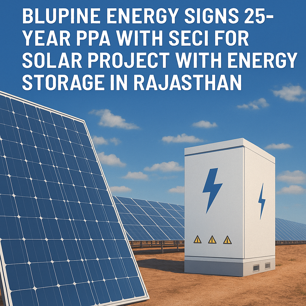 BluPine Energy Signs 25-Year PPA with SECI for 150 MW Solar Project in ...